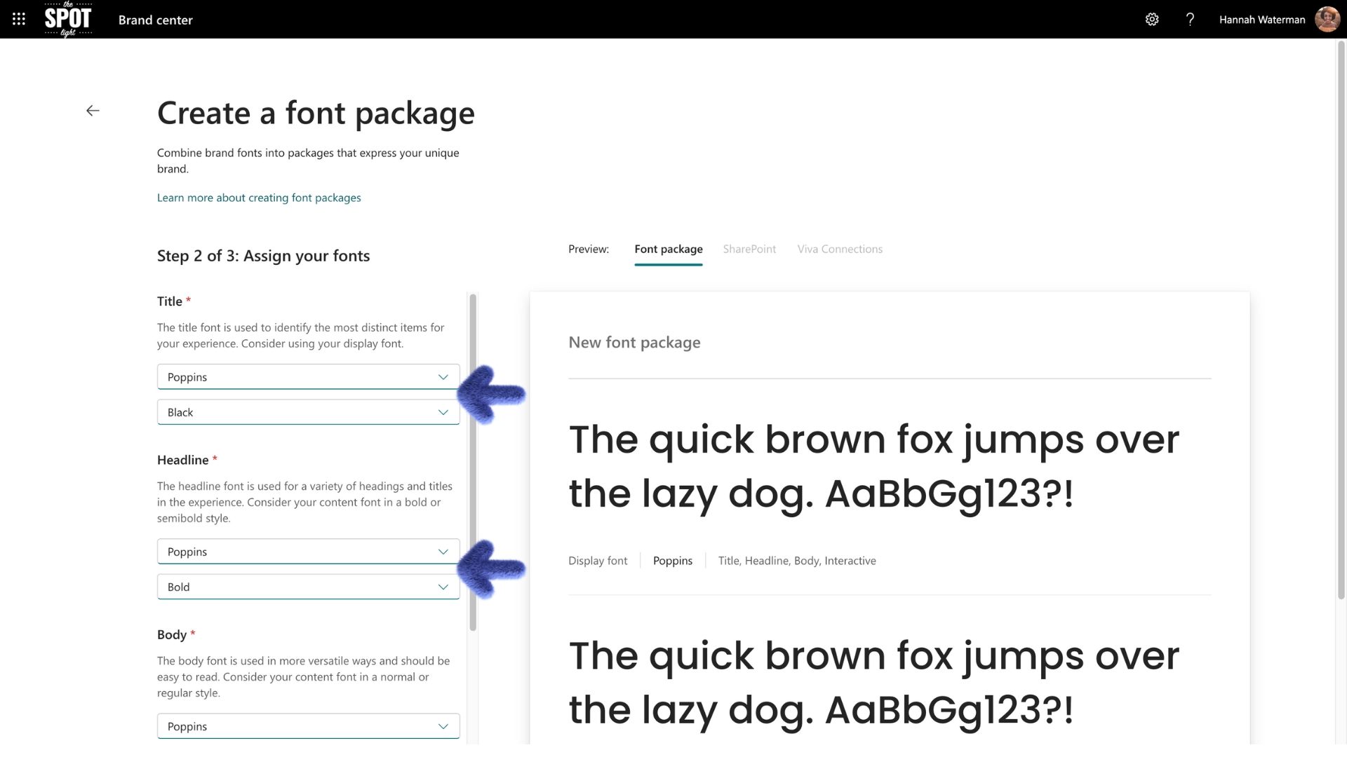 Adding your custom fonts to the SharePoint Brand Center