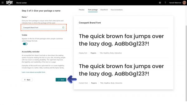 Adding your custom fonts to the SharePoint Brand Center