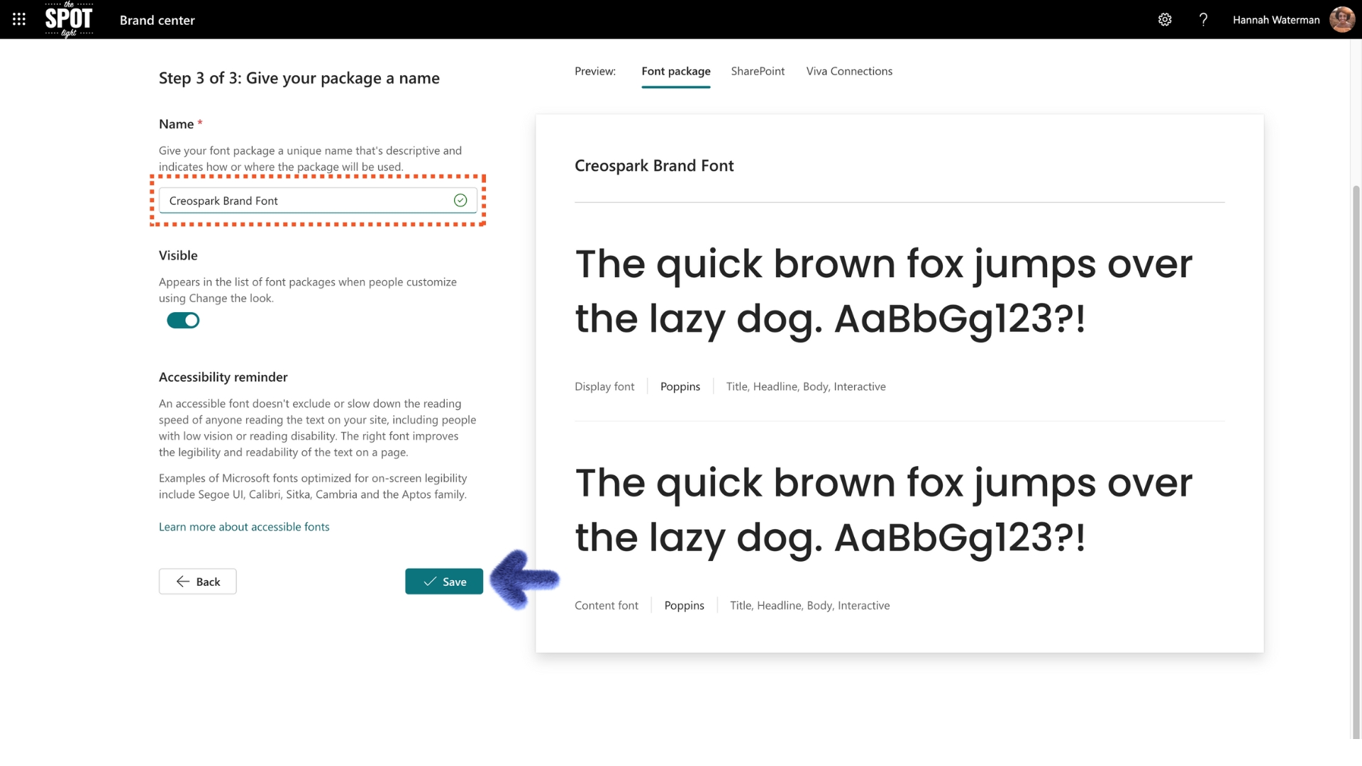 Adding your custom fonts to the SharePoint Brand Center