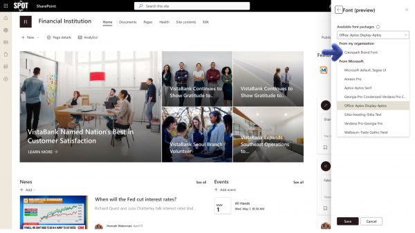 Adding your custom fonts to the SharePoint Brand Center