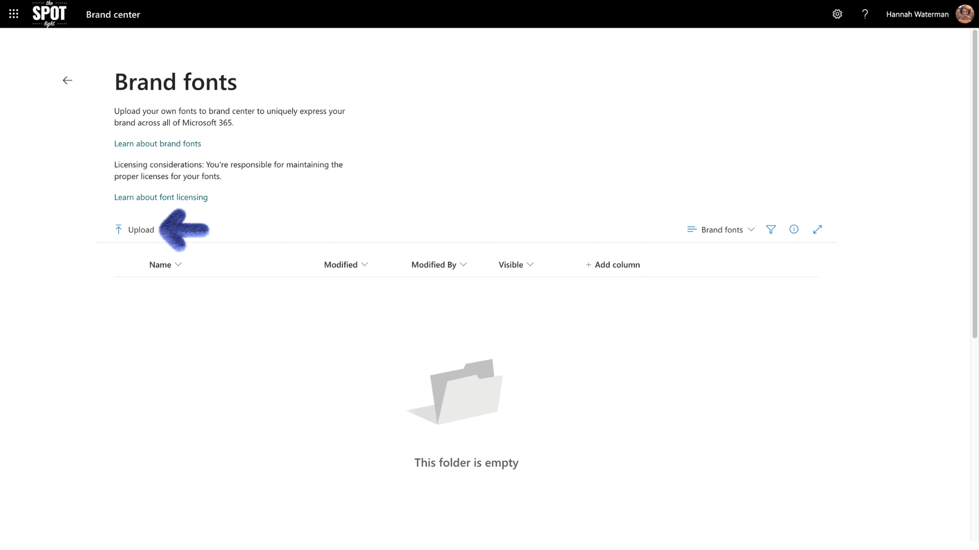 Adding your custom fonts to the SharePoint Brand Center